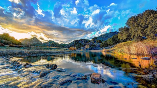 Beautiful River In Malibu Canyon Hdr Hd Desktop Background - Nikon 14 ...