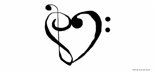 Treble Clef Bass Clef Heart Clipart - Treble And Bass Clef Heart Png ...