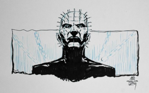 Pinhead Hellraiser Box Drawing