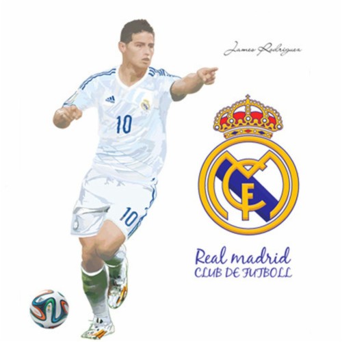 Fangeplus Diy Removable Football Star James Rodriguez - Logos Del Real ...