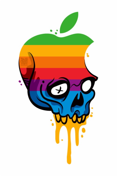 Hackintosh Rainbow Drip White Side View Tags - Retro Wallpaper For ...