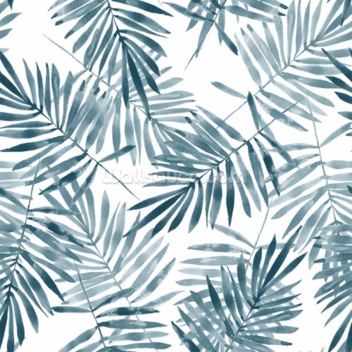 Palm Leaf Watercolour Wallpaper Wall Mural Wallsauce - Palm Leaves ...