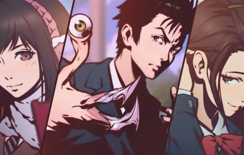 Photo Wallpaper Girls, Collage, Guy, Parasite - Shinichi Izumi ...