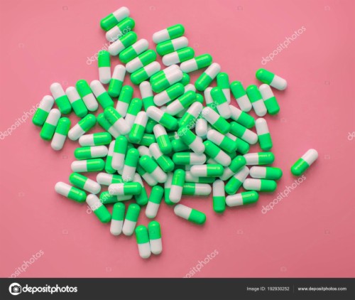Green White Pills Capsules Lies Rows Pink Background - Pastillas De ...