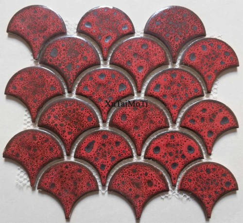 Fashion Red Fish Scale Ceramic Mosaic Tile Kitchen - Tile (#1449975 ...