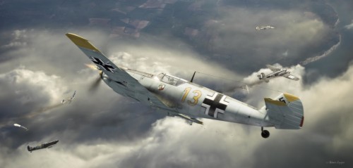 Messerschmitt Bf 109 Art (#1598323) - HD Wallpaper & Backgrounds Download
