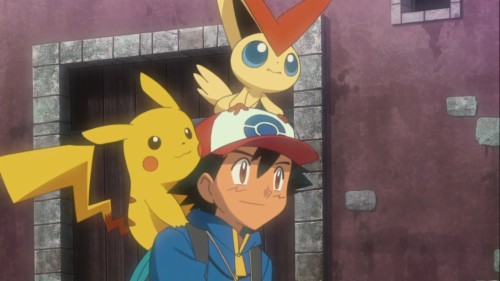 Satoshi Carrying Around Pikachu And Victini Through - Cartoon (#1565945 ...
