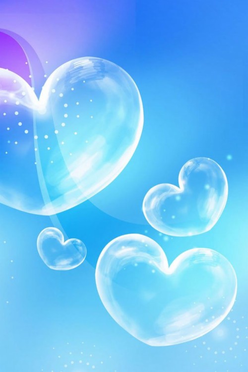 Heart Wallpaper, Cellphone Wallpaper, Bubbles Wallpaper, - Blue Bubble ...