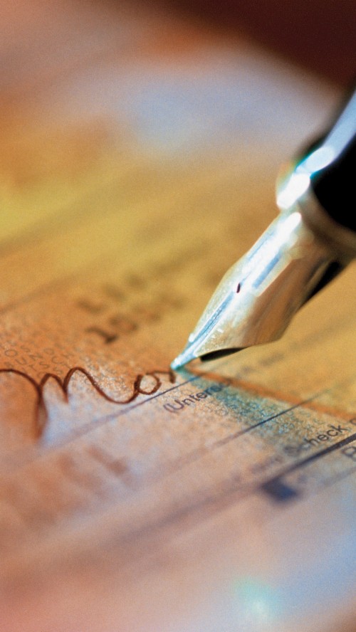 Wallpaper Check, Signature, Pen, Close-up - Bank Check (#1804386) - HD ...