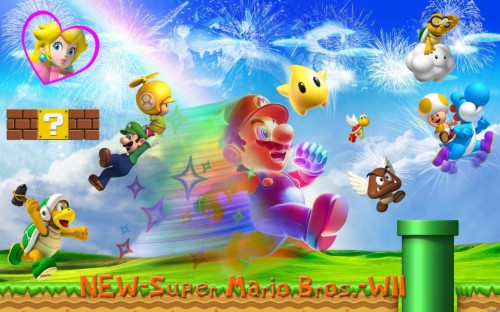 Super Mario Bros Start Screen 1080p Wallpaper - Super Mario Bros Start ...