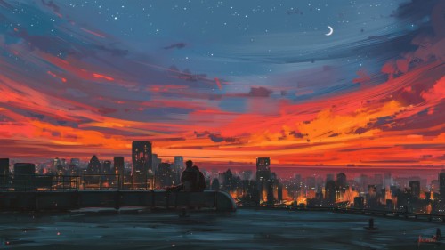 Aenami, Cityscape, Colorful, City, Sunset, Sky Wallpapers - Alena ...