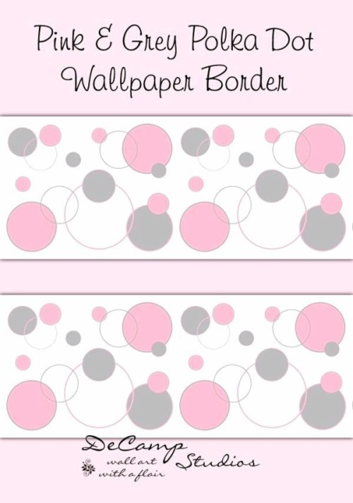 Gray Wallpaper Border Pink And Grey Gray Polka Dot - Polka Dots ...