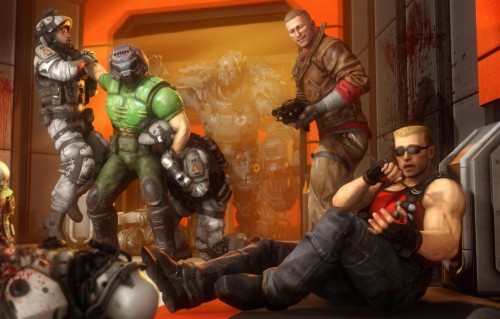 Photo Wallpaper By Nukem, Wolfenstein, Doom, Doomguy, - Doomguy Bj ...