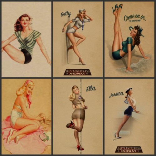 Retro Poster World War Ii Sexy Pin Up Girl Poster Bar - Pin Up (#2164477) - HD Wallpaper ...