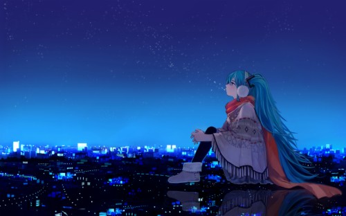 Hatsune Miku Wallpaper Night (#2239105) - HD Wallpaper & Backgrounds ...