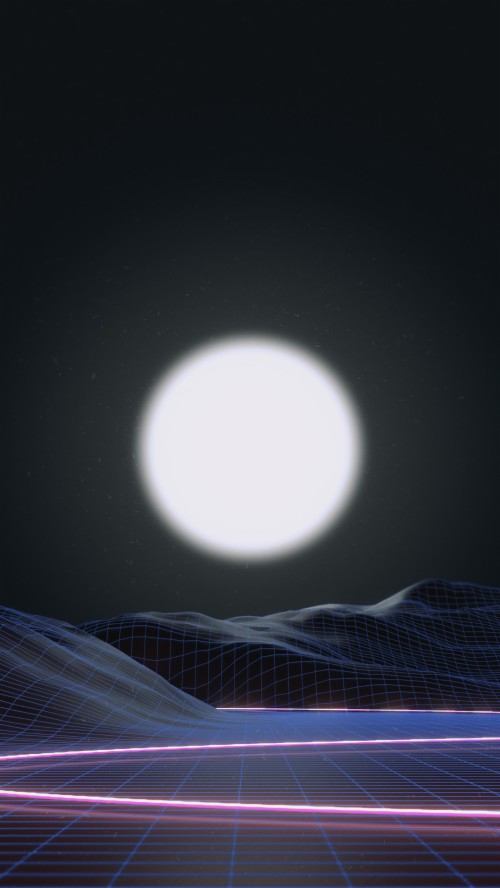 Synthwave Wallpaper Moon (#2395565) - HD Wallpaper & Backgrounds Download