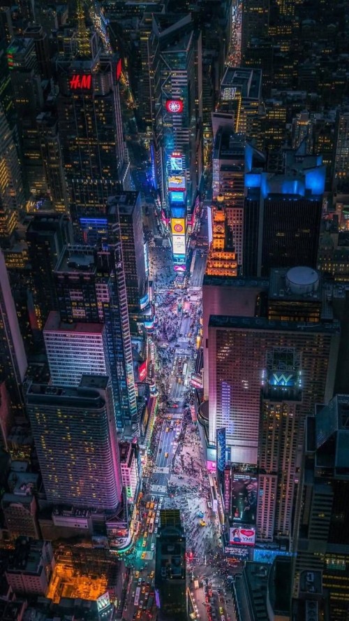 Times Square Drone Night (#2521746) - HD Wallpaper & Backgrounds Download