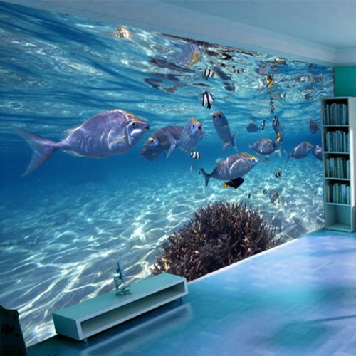 3d Mural Wallpaper Fish (#2595424) - HD Wallpaper & Backgrounds Download