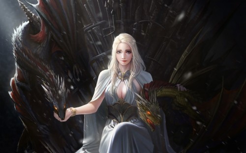 Daenerys Iron Throne Art (#2619834) - HD Wallpaper & Backgrounds Download
