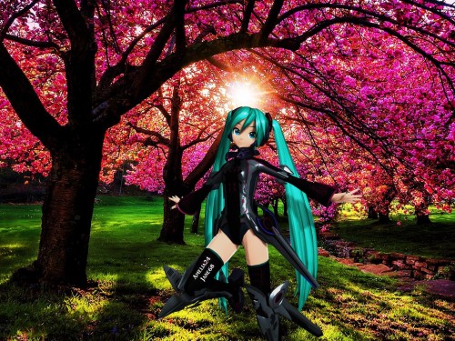 Vocaloid Hatsune Miku Headphones Wire Water - Nightcore Album Cover ...