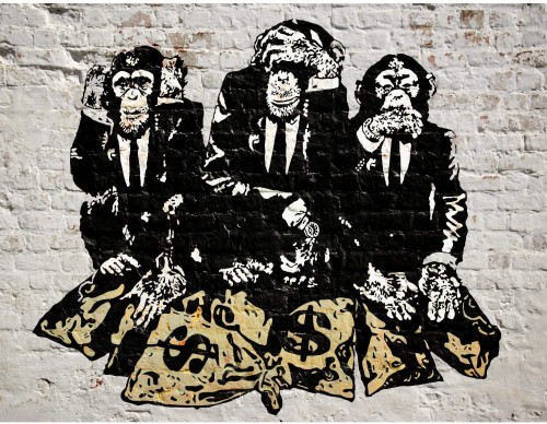 Photo Wallpaper Monkey, Banksy, Parliament, Banksy, - Banksy Chimps In ...