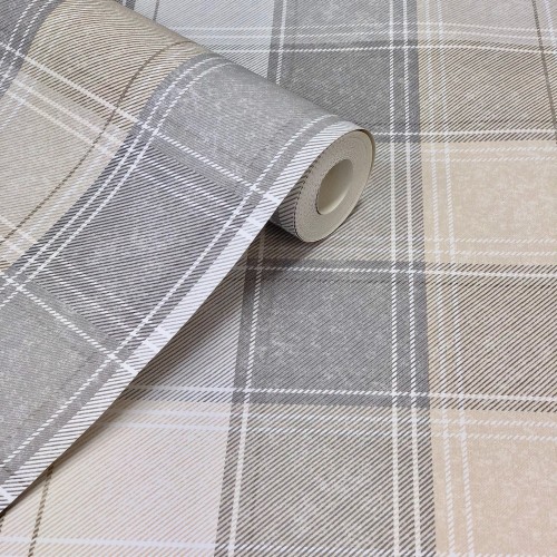 Arthouse Country Check Grey Wallpaper - Check Wallpaper Country Grey ...
