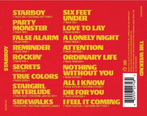 The Weeknd Images Full Tracklist For The Weeknd's 'starboy' - Circle ...