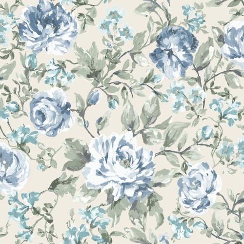 Blue And Cream Floral (#3028288) - HD Wallpaper & Backgrounds Download