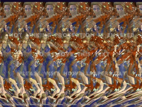 3d Ghost Skull Stereogram Scary Female And - Stereogram (#3035075) - HD ...