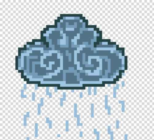Rain Pixel Art, Hujan, Awan, Persegi Panjang, Wallpaper - Rain Cloud ...