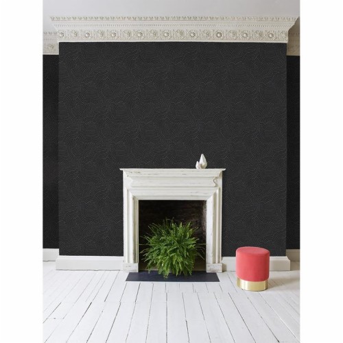 Black Wallpaper For Walls With Abstract Wiggly Design - Hearth ...