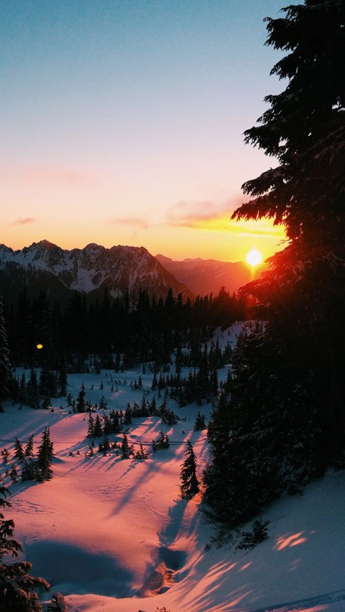 Beautiful Mountains Sunset Landscape Iphone 5 Wallpaper - High ...