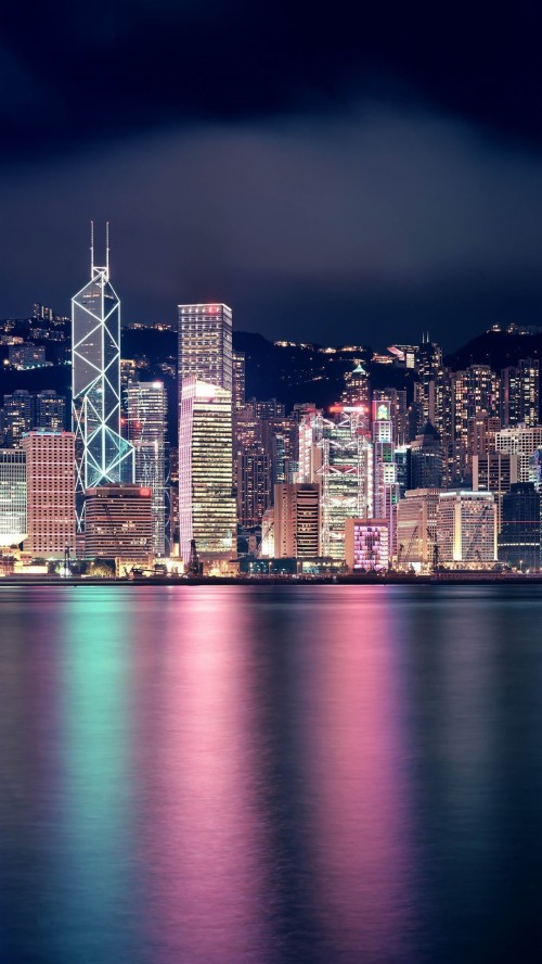 Iphone Wallpaper Beautiful City Night, Hong Kong, China, - Hong Kong (#2841436) - HD Wallpaper ...
