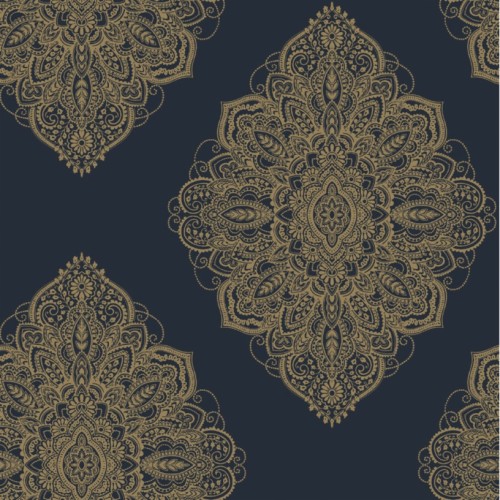 Cubic Shimmer Metallic Wallpaper Navy Blue Gold - Navy Blue And Gold ...