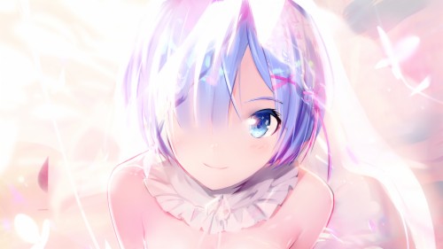 Anime, Girl, Butterfly, Rem, Maid, Long Hair, Re - Rem Long Hair ...