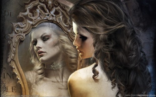 Download Wallpaper Mirror Reflection, Girls, Touch, Magical, - Mirror ... Download Wallpaper Mirror Reflection, Girls, Touch, Magical, - Mirror ...