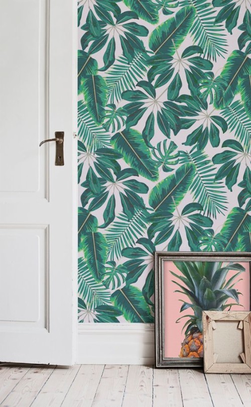 Palm Print Wallpaper - Palm Leaf Wallpaper Decor (#503442) - HD ...