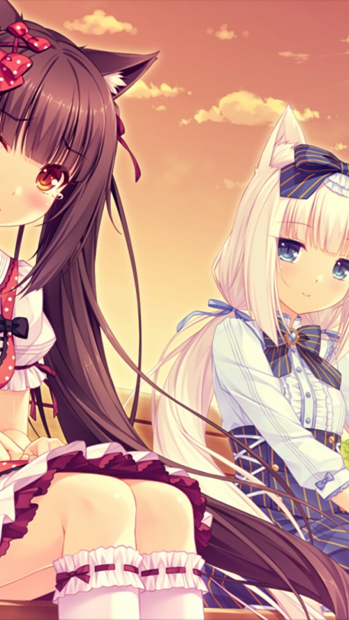 Nekopara, Chocola, Sayori, Tears, Sunset, Sitting, - Anime Chocola X ...