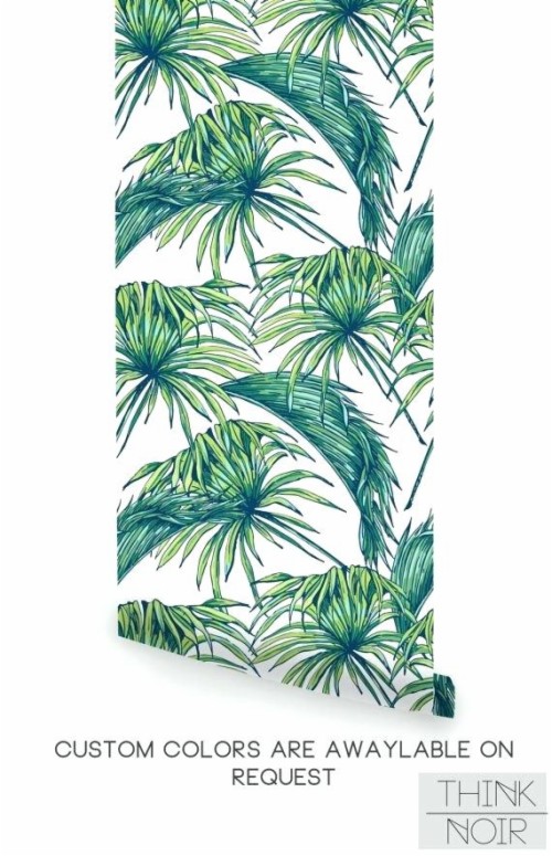 Palm Print Wallpaper - Palm Leaf Wallpaper Decor (#503442) - HD ...