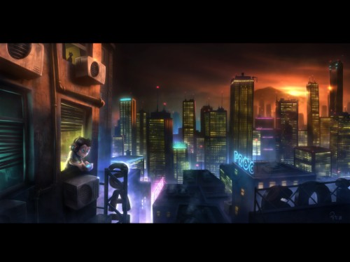 Andy Proctor Neon Nightscape - Metropolitan Area (#509040) - HD ...