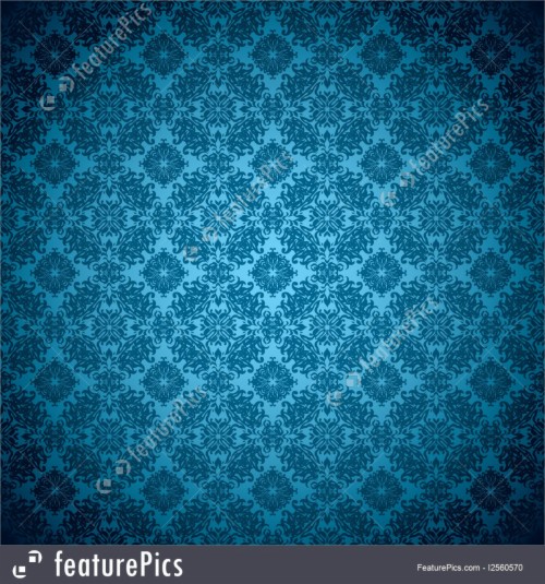Blue Wallpaper Pattern Seamless Design With Floral - Blue Gothic ...